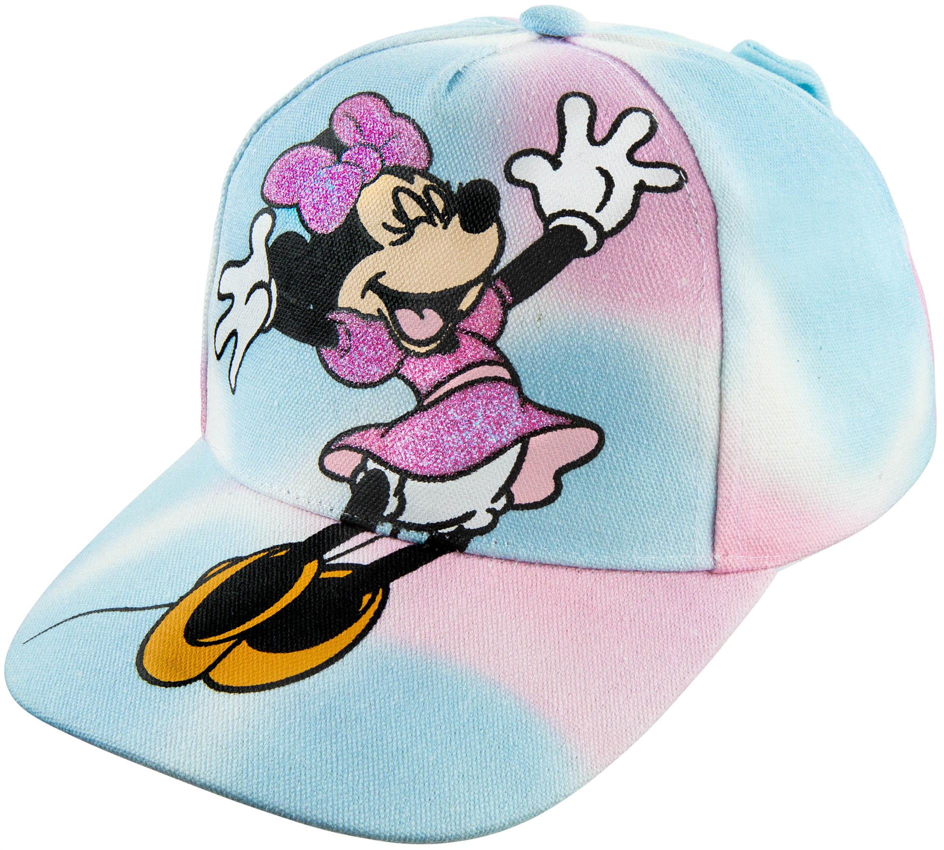 Disney Minnie Mouse Girls Baseball Cap - Attached Bow on Back Blue/Pink ...