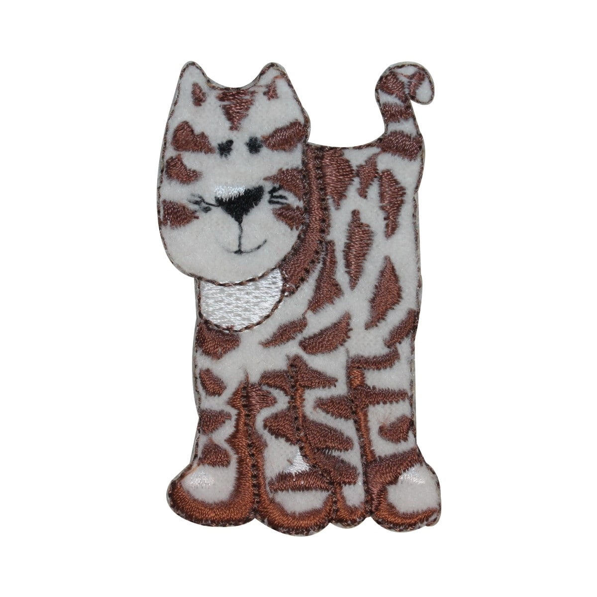 ID 2984 Fluffy Cat Standing Patch Furry Kitten Pet Embroidered Iron On ...