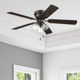 Prominence Home Renton 52" Bronze Flushmount Ceiling Fan with Light, 5 ...