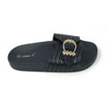 Victoria K Women's Weaved Texture Gold Buckle Slider Sandals - Walmart.com