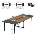 Tribesigns 8FT Meeting Table, 94.4L x 47.2W x 29.5H inches, Boat Design ...