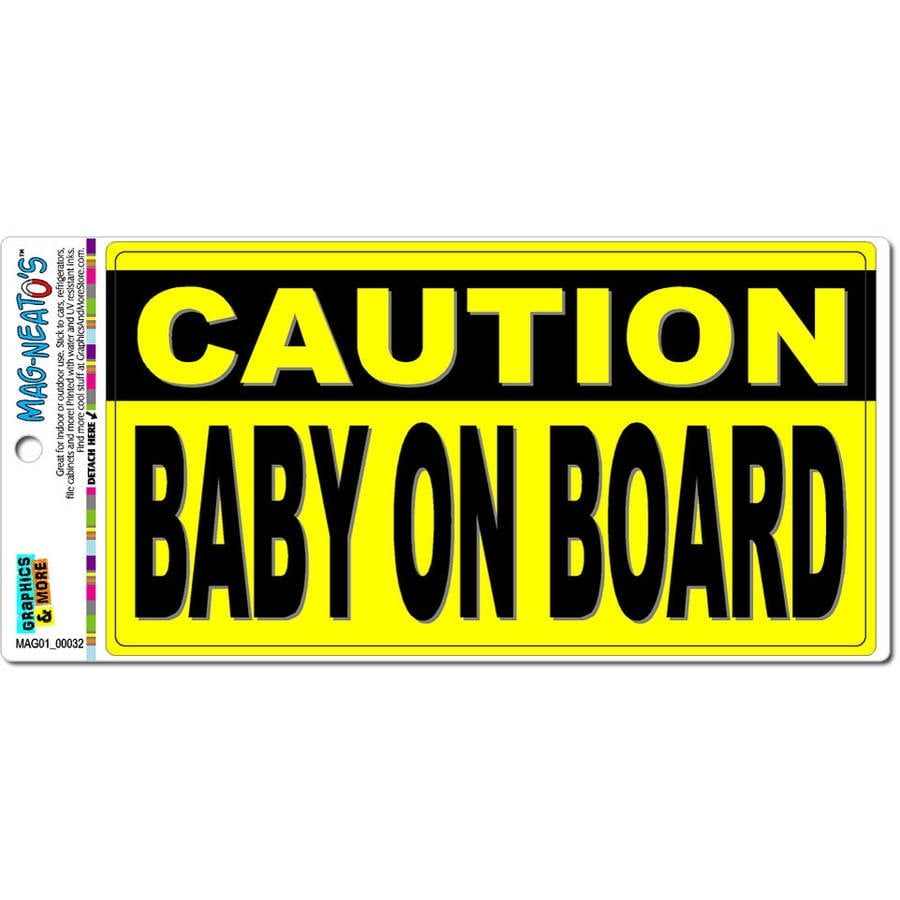Caution Baby on Board Automotive Car Refrigerator Locker Vinyl Magnet ...