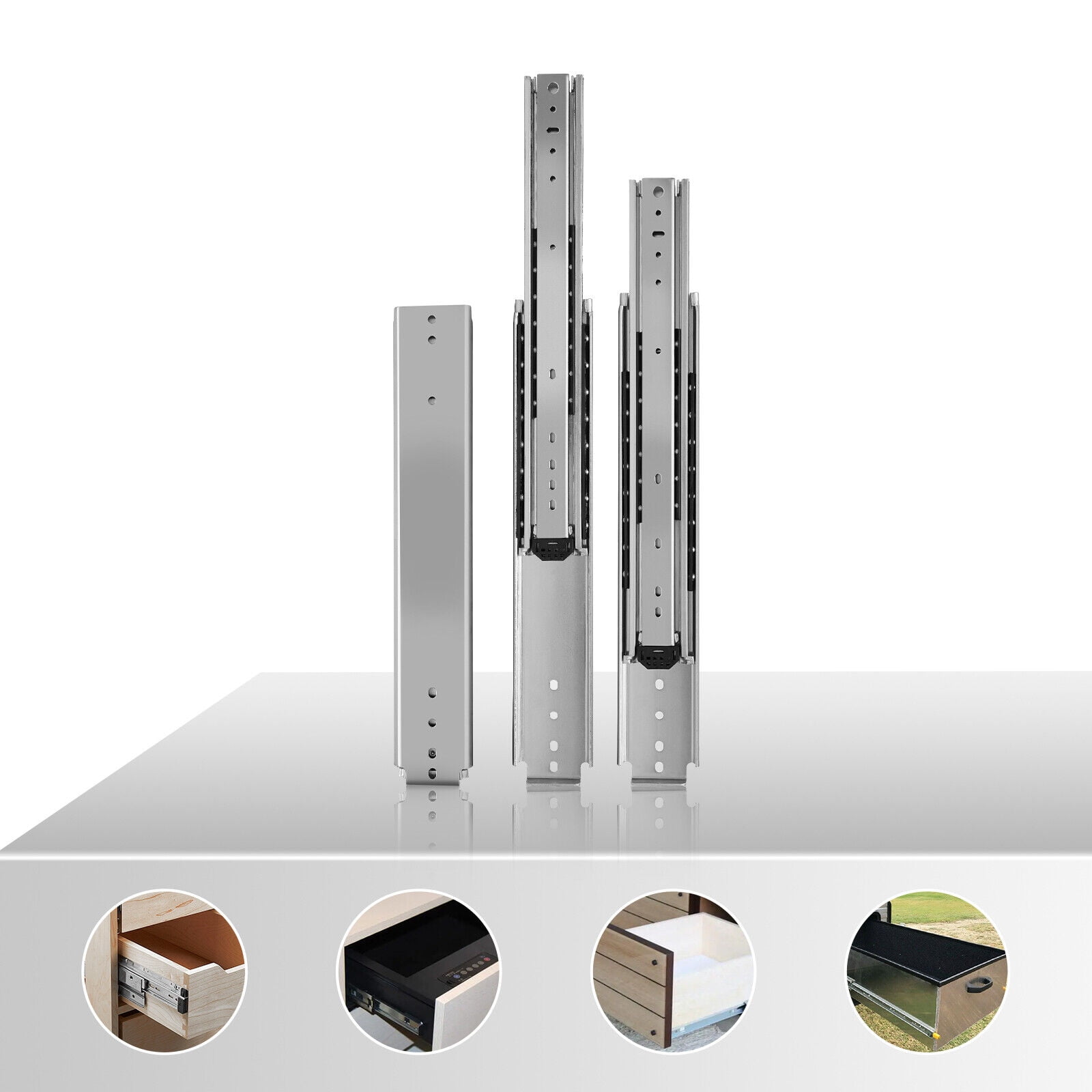 Miumaeov 2pcs Heavy Duty Drawer Slides Amounted Without Lock Cold ...