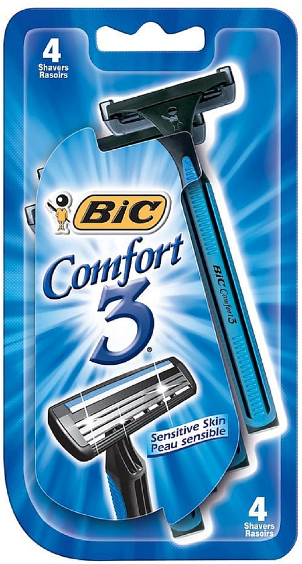 Bic Comfort 3 Sensitive Disposable Shaver 4 ea (Pack of 3) - Walmart.com