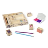 Melissa & Doug Wooden Princess Stamp Set: 9 Stamps, 5 Colored Pencils ...