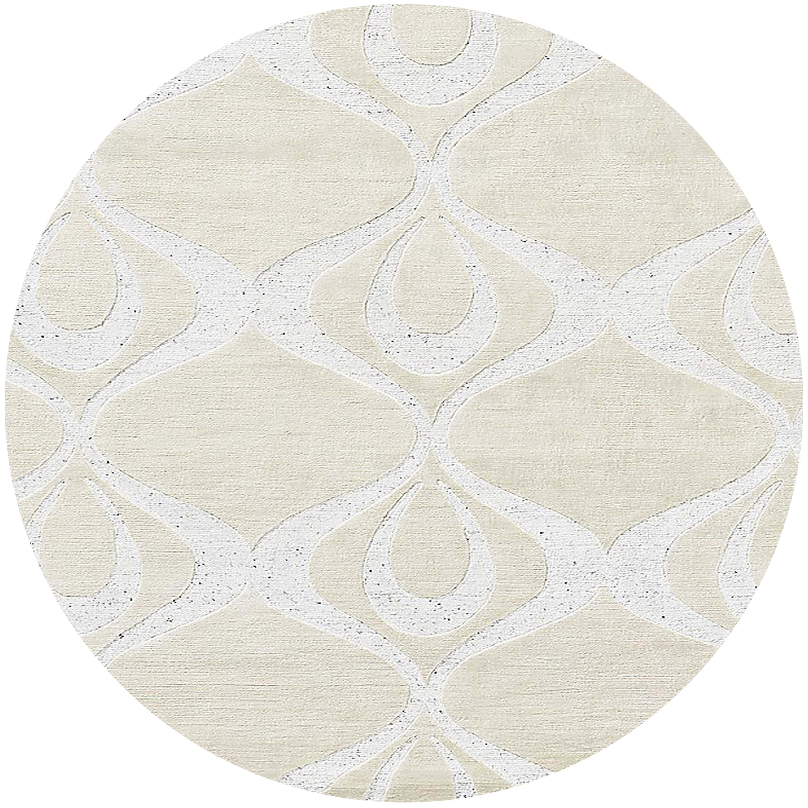 Ahgly Company Indoor Round Mid-Century Modern Antique White Beige Solid ...