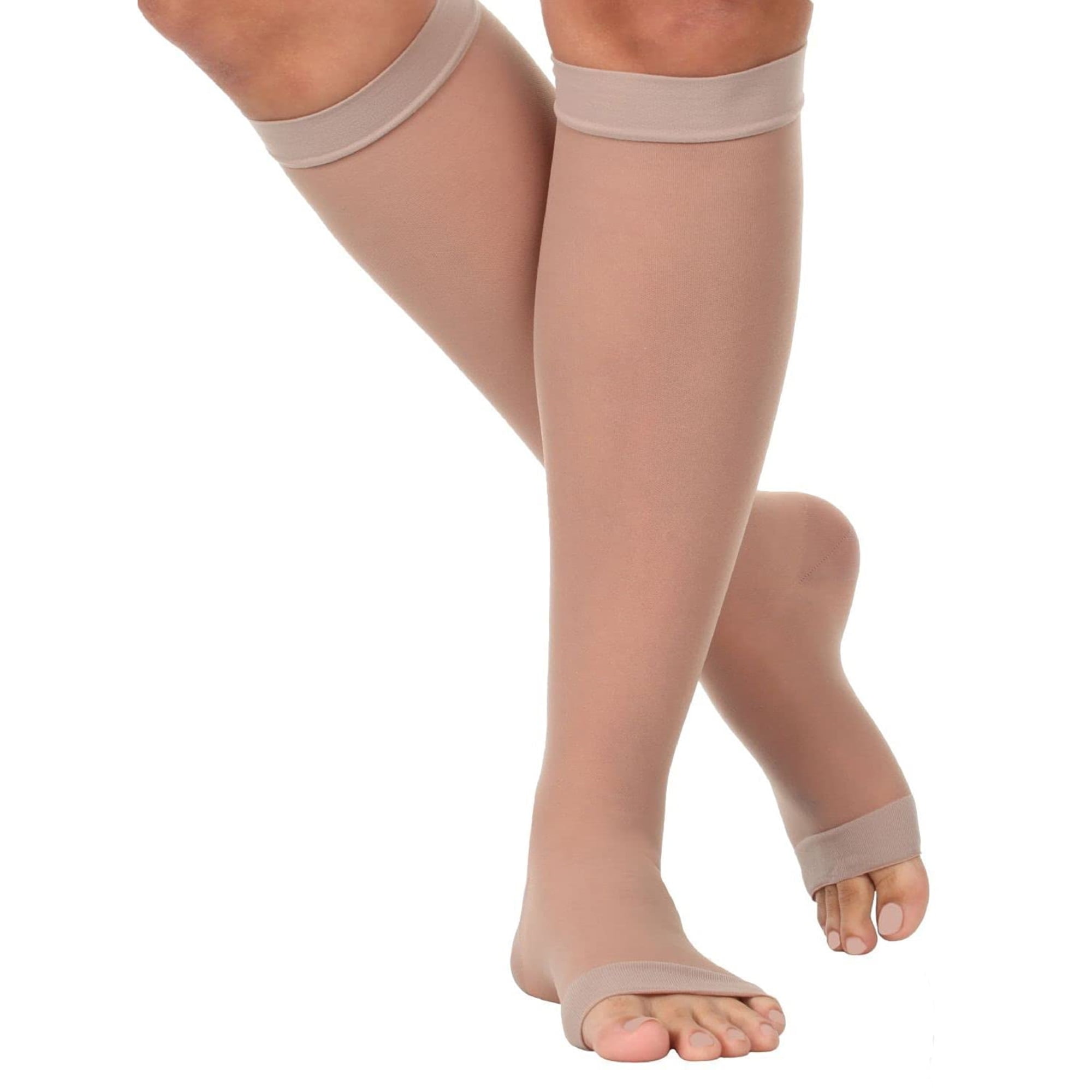 Made in USA - Compression Stockings for Women 20-30 mmHg Open Toe ...