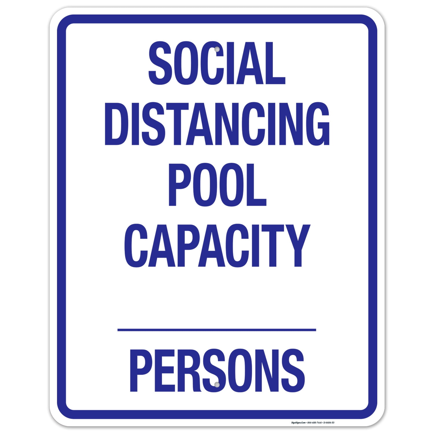 Social Distancing Pool Capacity Sign, Pool Sign, 24x30 Aluminum ...