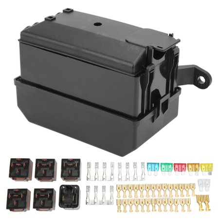 Fuses Brackets Circuit Breakers 6 Way Fuse Holder Box With 6 Relays 12V ...