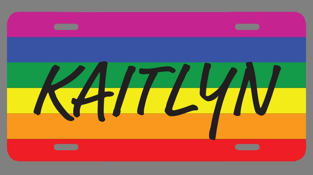 Kaitlyn Name Pride Flag Style License Plate Tag Vanity Novelty Metal ...