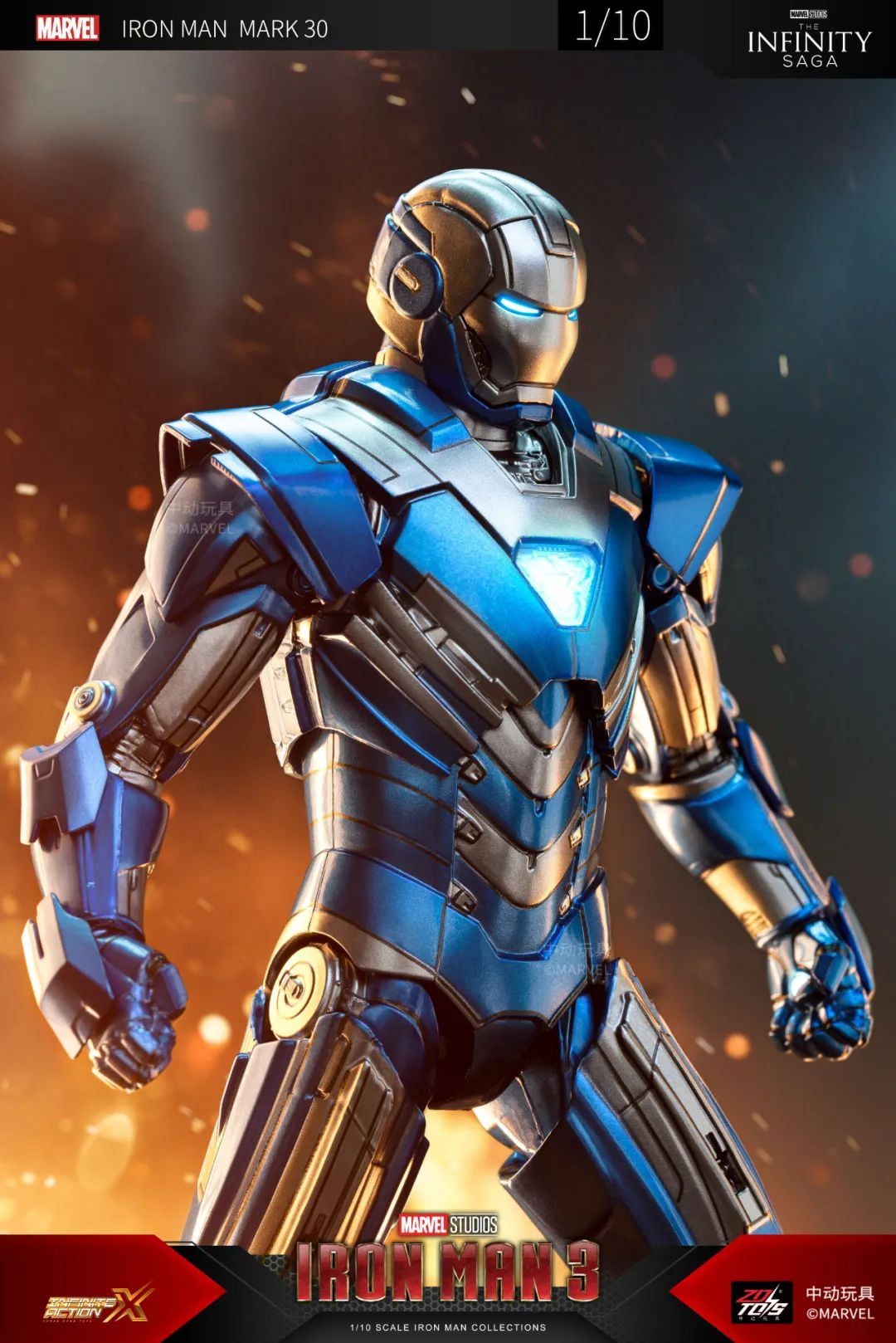 ZD-figura de acción Original de Iron Man MK30, modelo de acero azul 1/ ...