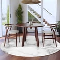 Abstract Marble 7FT Round Area Rugs for Living Room Minimalist Art Back ...