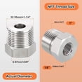 2 Pack 304 Stainless Steel Male to FeMale Adapter, 1" NPT x 1/8" Hex ...