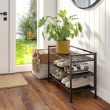 Seville Classics 3-Tier Stackable Interlock 12-Pair Resin Slat Sturdy ...