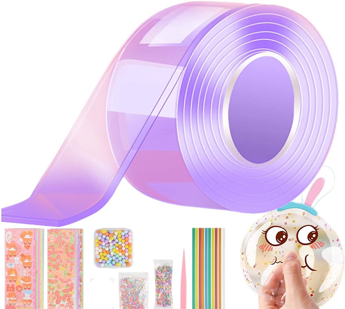 Nano Double Sided Tape for Blowing Clear Bubble, Casewin Purple Nano ...