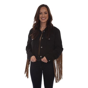 Scully Western Jacket Womens Boar Leather Fringe Maxi Lined L19 ...