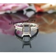 AFGEMSNJEWELLERY 925 Sterling Silver Semi Mount Ring 6x8mm Emerald Cut ...