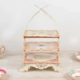 Efavormart 3 Tier White Peach Birdcage Cardboard Cupcake Stand With ...
