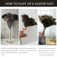 14-Inch Genuine Natural Ostrich Feather Duster with Wooden Handle and ...