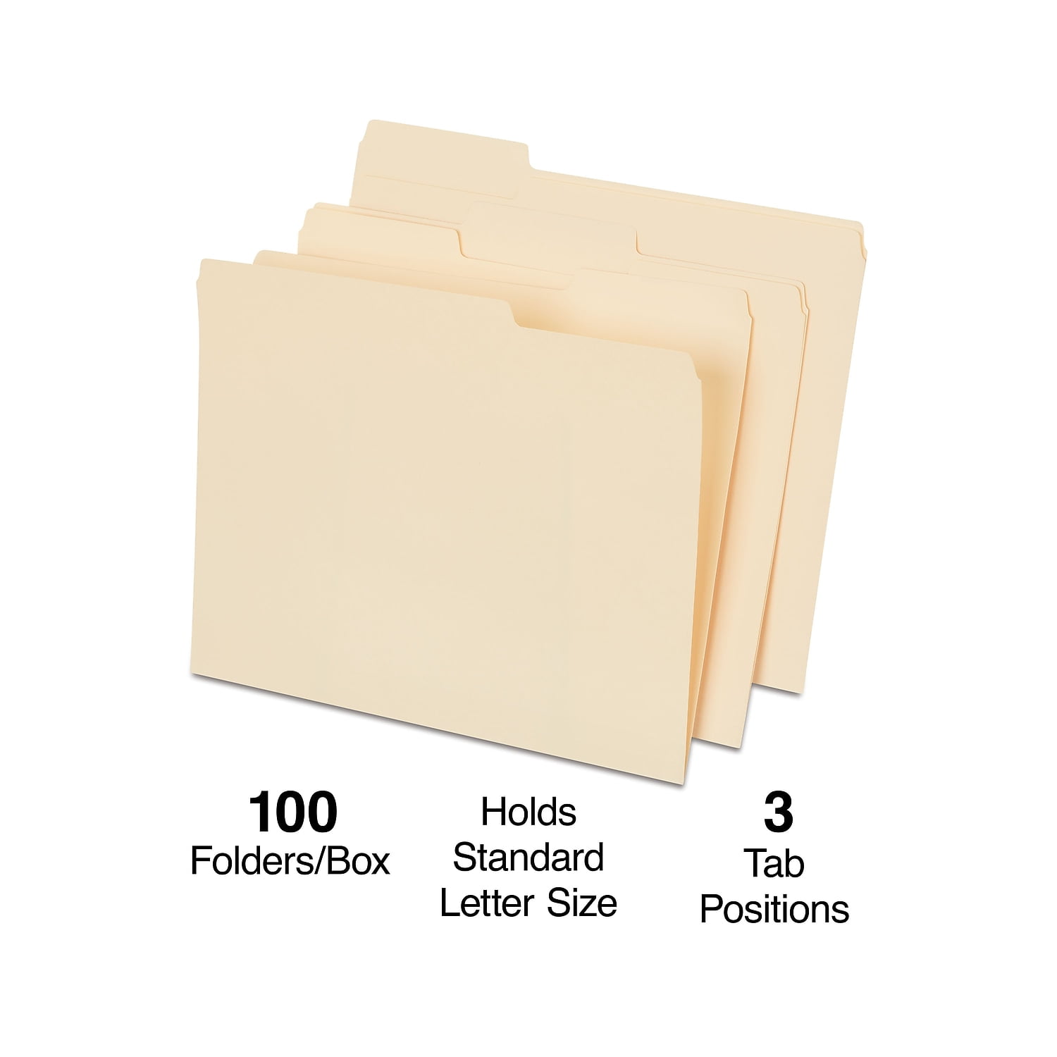 Staples File Folder 1/3 Cut Tab Letter Size Manila 200/Carton ST22939 ...