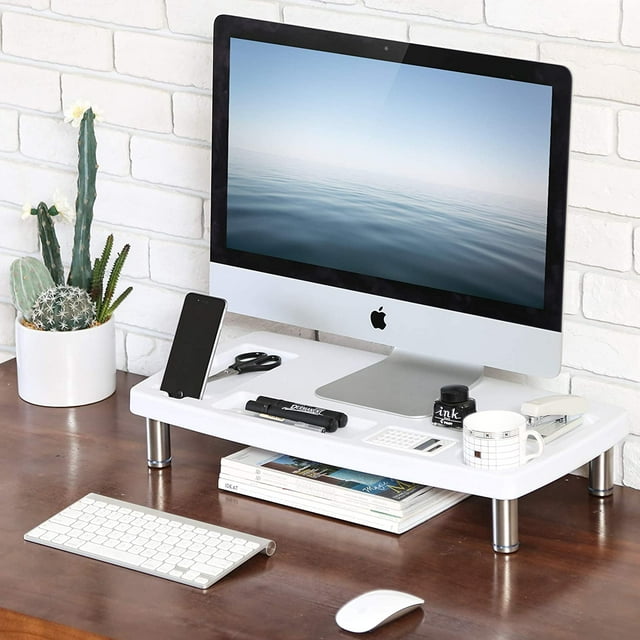 FITUEYES Plastic Monitor Stand, Computer Monitor Riser with Storage ...