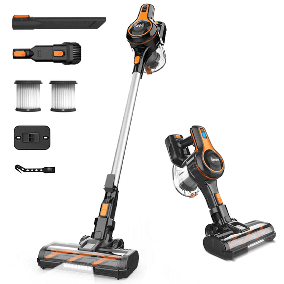 Cordless Vacuum Cleaner, 450W 48Kpa Powerful Stick Vacuum, Up to 65Mins ...
