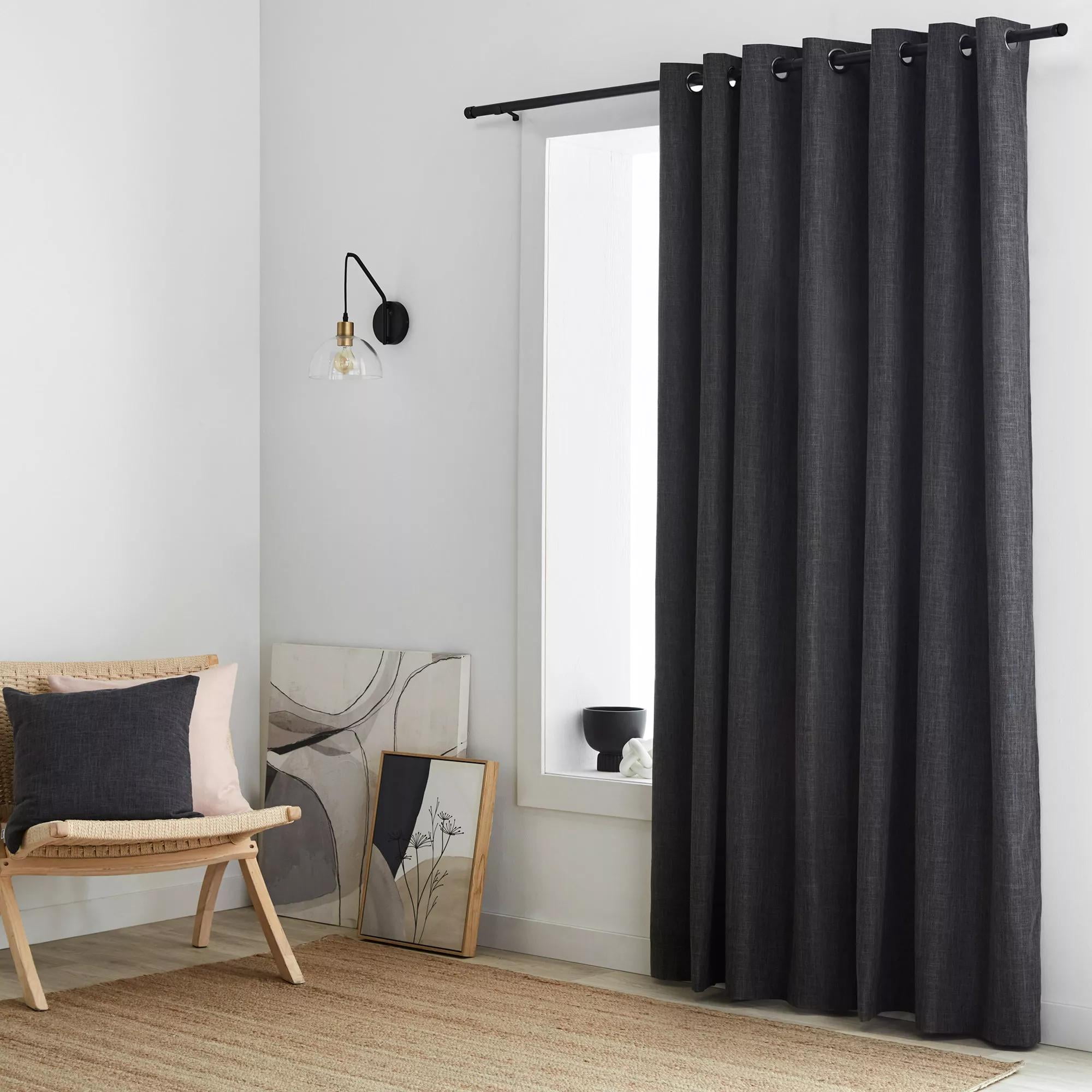 Click here for Bouclair Charcoal Chita Blackout Curtain 52x84 In... prices