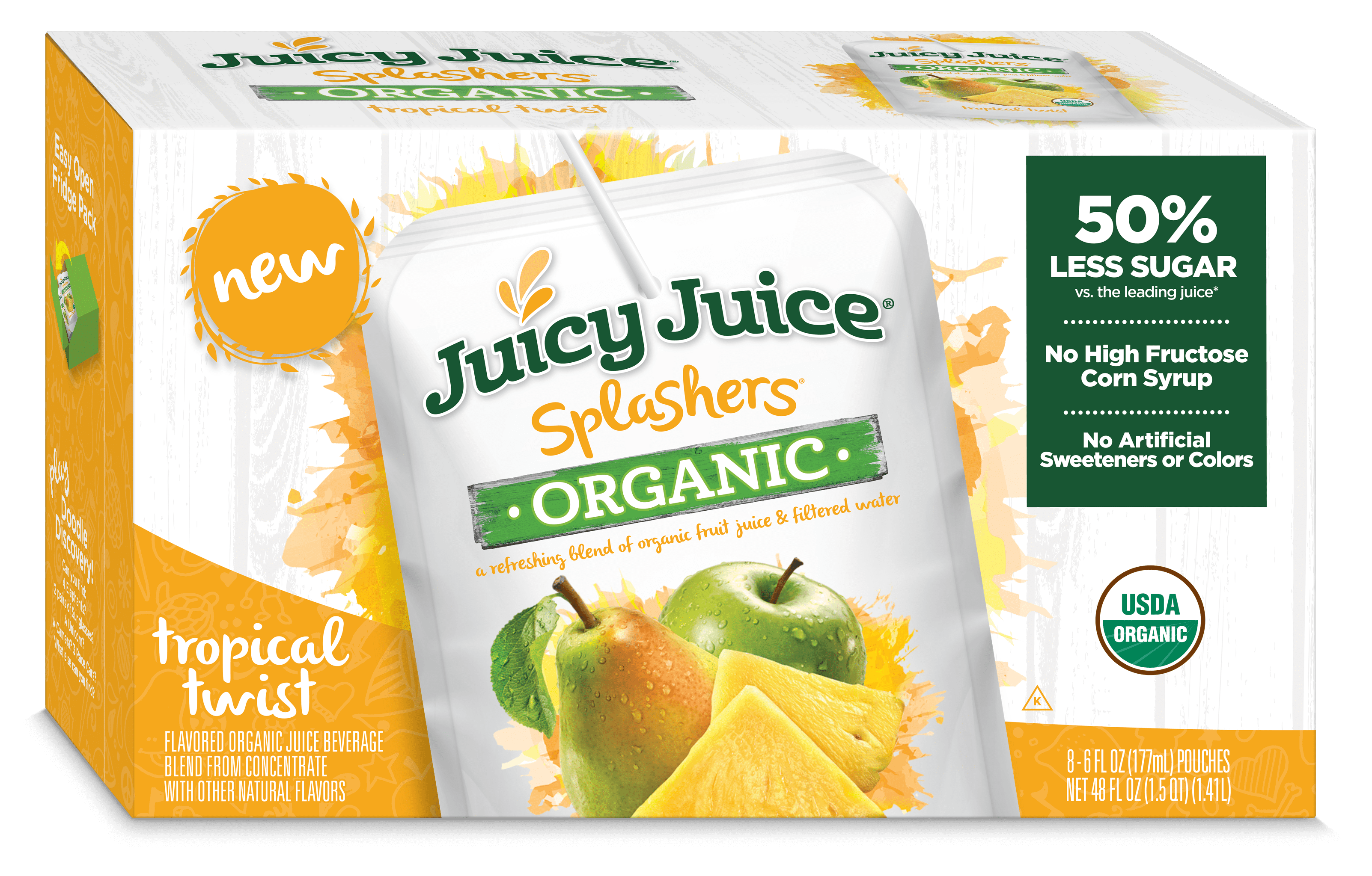 Juicy Juice Splashers Organic Tropical Twist, 6 Fl. Oz., 8 Count ...