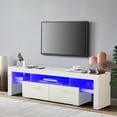 TV Stand with Remote Control LED Light Belt, Wood TV Cabinet ...