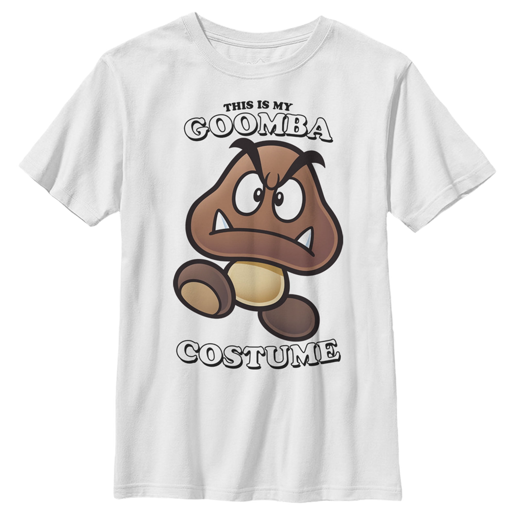 Boy's Nintendo Goomba Costume Graphic Tee White X Small - Walmart.com