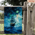 8x12 Inch Fantasy Sailing Ship Metal Wall Art, Dramatic Night Sky with ...