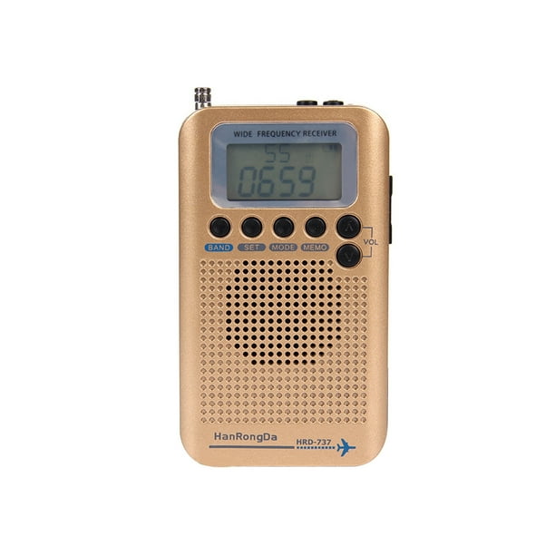 HRD-737 Digital Radio Mini Portable LCD Display FM/AM/SW/CB/Air/VHF ...