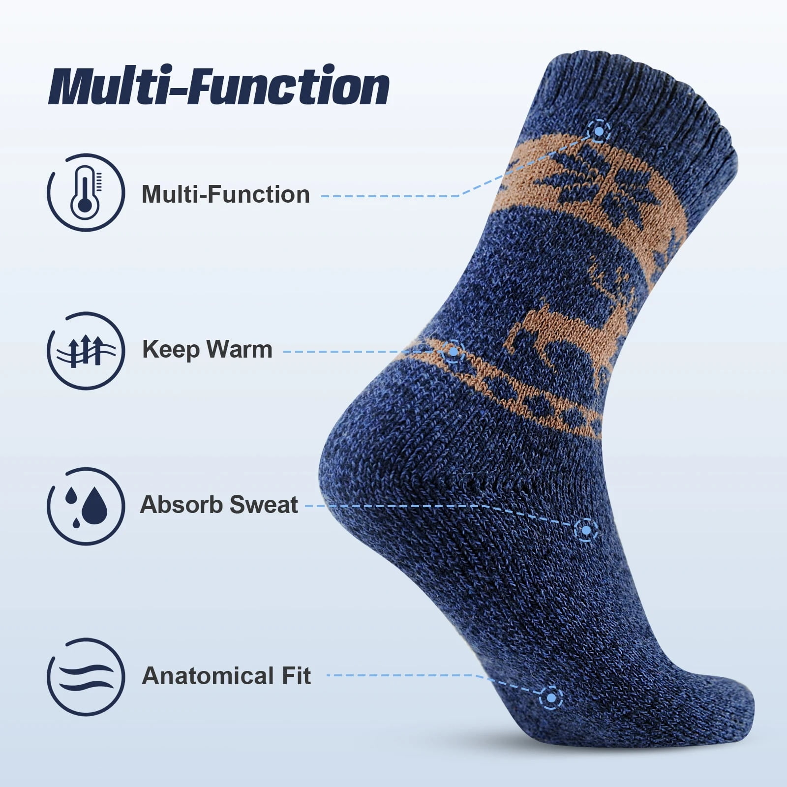 Click here for Senbaidali 5 Pairs Mens Merino Wool Socks Thick Wi... prices