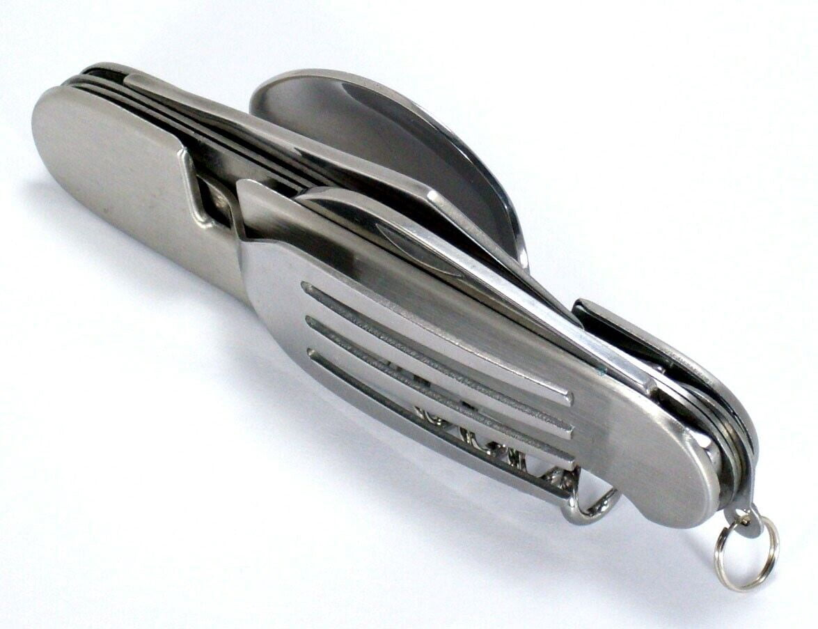Camping Eating Utensil Set Folding Emergency Cutlery Knife Fork Spoon ...