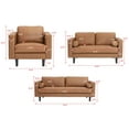 Naomi Home Marisa Genuine Leather Living Room Furniture Set, Classic Tan Sofa/Loveseat/Chair ...