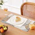 Boho Placemats Set of 4, 19x13 Inch Linen Fabric Place Mats for Kitchen ...