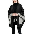 Odeerbi Women's Shawl Wraps, Fall Winter Poncho, Open Front Cardigan, Dark Gray - Walmart.com