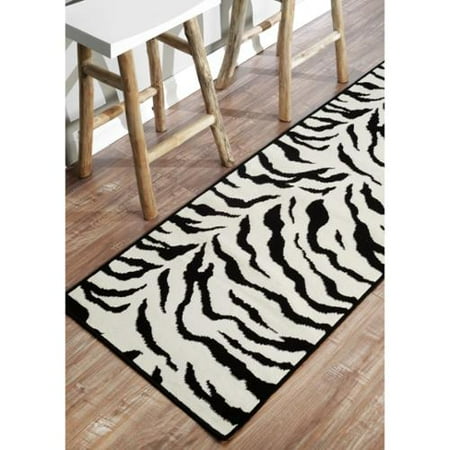 Nuloom Zebra Animal Print Black Runner Rug (2'8 x 7'11) - Walmart.com