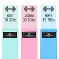 HealthSmart Pastel Fabric Resistance Bands, 3-Pack Booty Bands for Abs ...