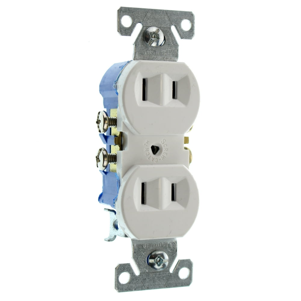 Hubbell RR15NGWZ Duplex Recetpacle Outlet, Non-Grounding, 2-Wire, 15 ...