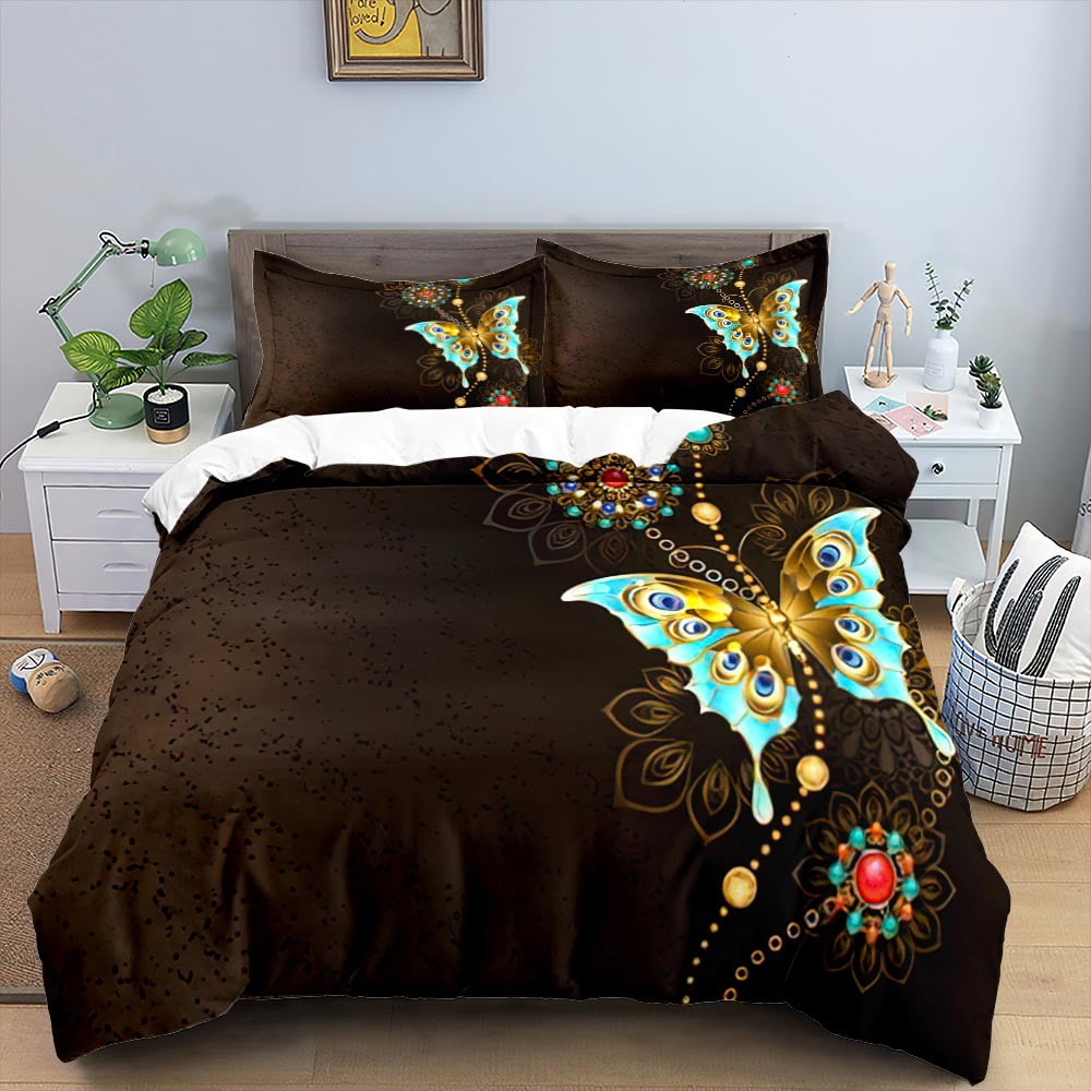 3 Pieces Queen Size Bedding Sets Butterfly for Kids Teens Boys Girls ...
