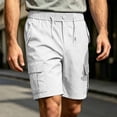 Bermuda Shorts for Men Knee Length Casual Wide Leg Drawstring Hiking ...