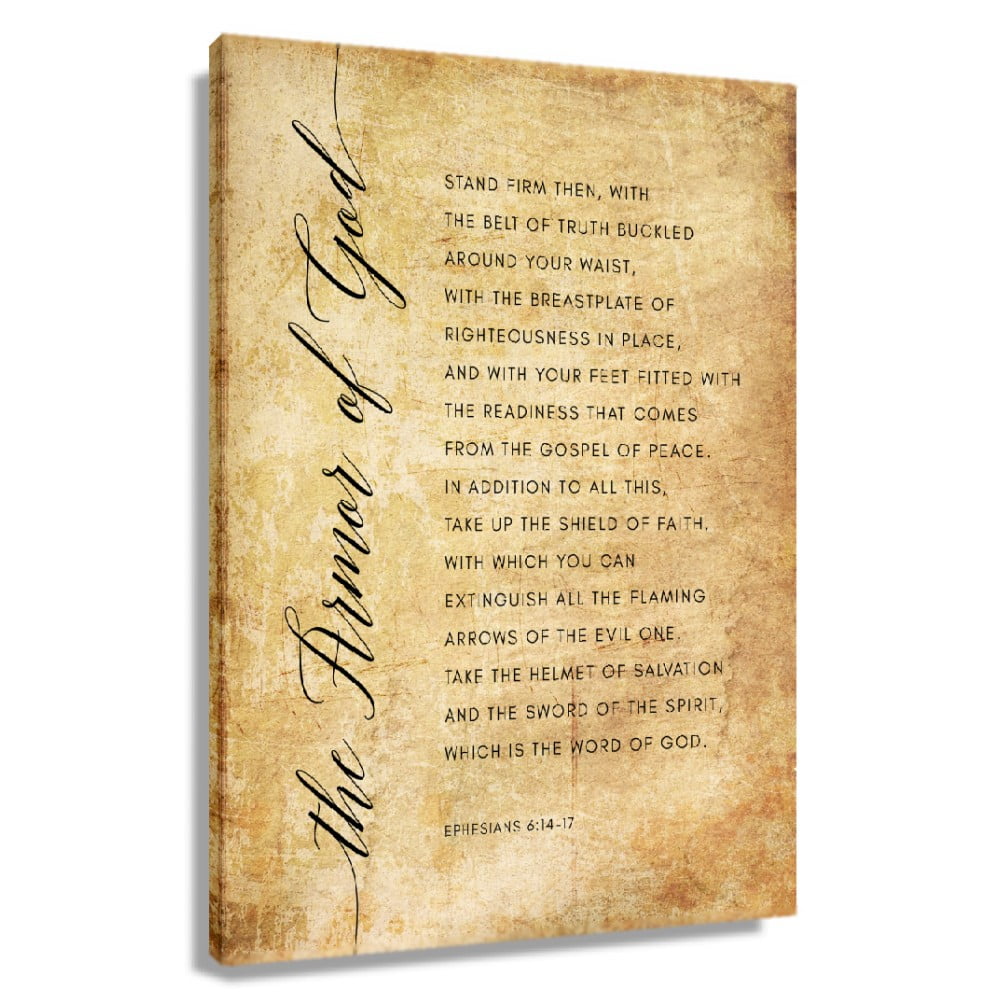 Vintage Bible Verse Posters The Armor of God Wall Painting Canvas ...