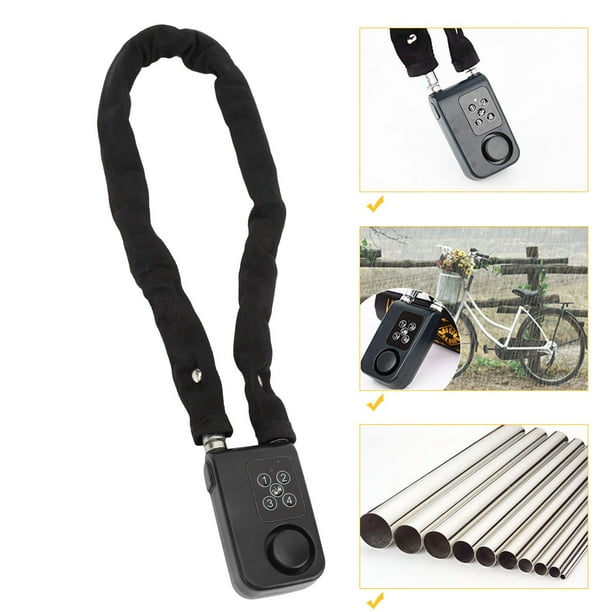 Anti Theft Chain Lock, 110dB Vibration Alarm Tamper Proof Motorcycle ...