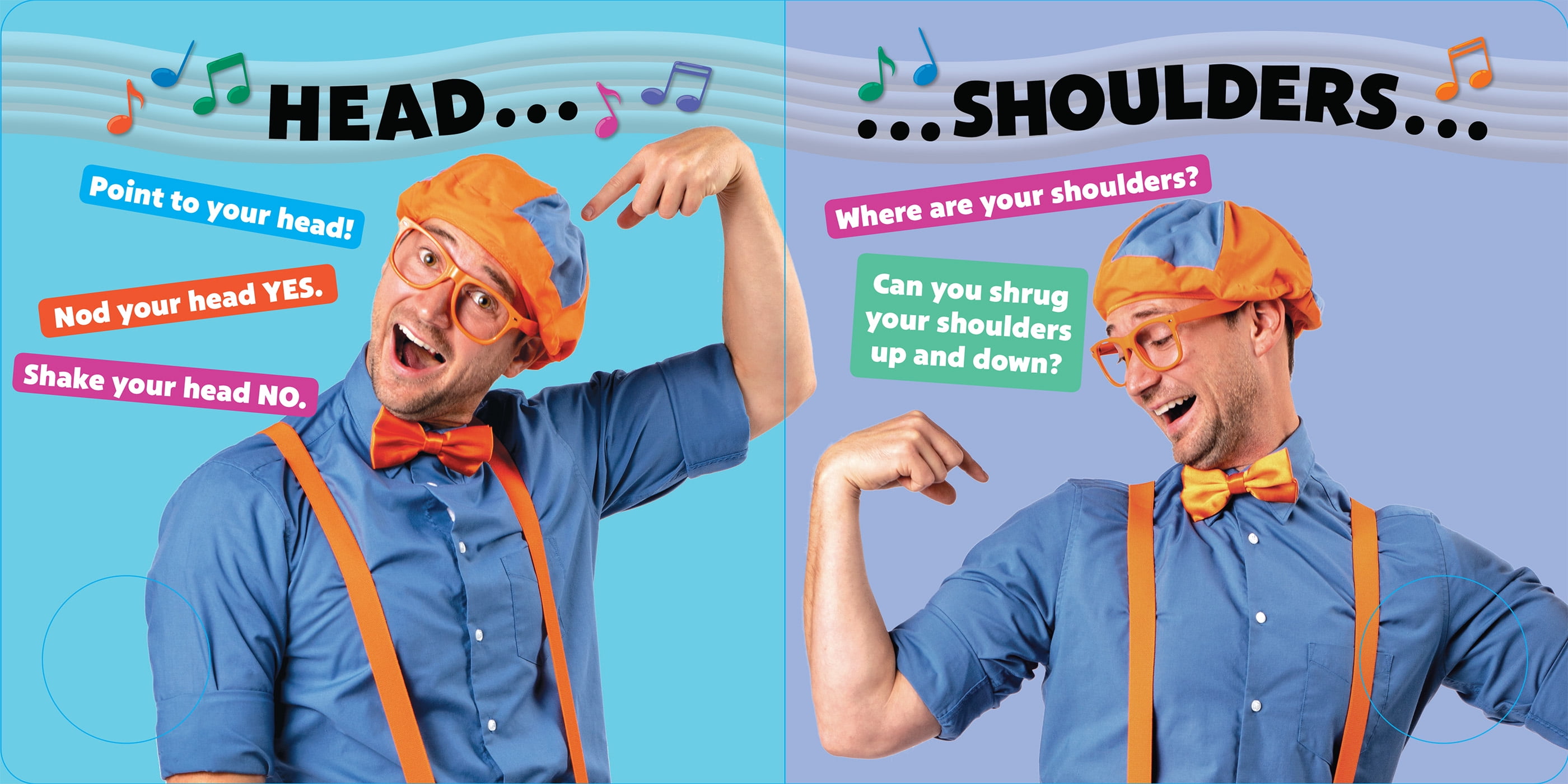 1-Button Sound Book: Blippi: Head, Shoulders, Knees, and Toes (Board book)