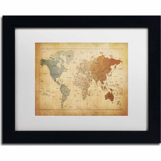 Trademark Fine Art "Time Zones Map of the World" Canvas Art by Michael ...