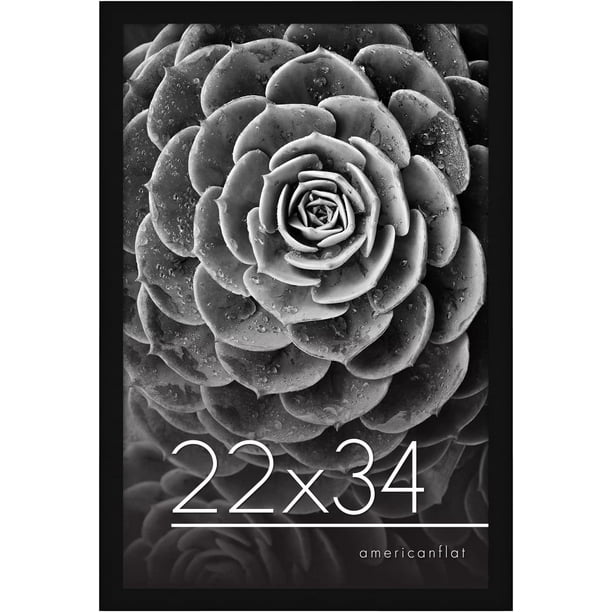 Americanflat 22x34 Poster Frame in Black - Composite Wood with Polished ...