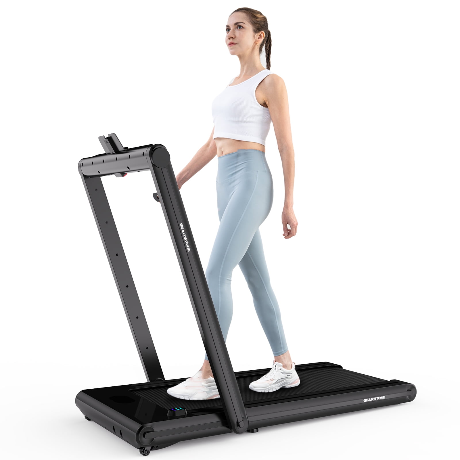 GEARSTONE 2 in 1 Folding Treadmill, Under Desk Treadmill Walking ...