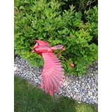 43" Tall Whimsical Kinetic Metal Red Cardinal Yard Stake Wind Spinner ...