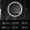 Gianna 30"x30" Round LED Bathroom Mirror with Anti-Fog, Dimmable Front ...